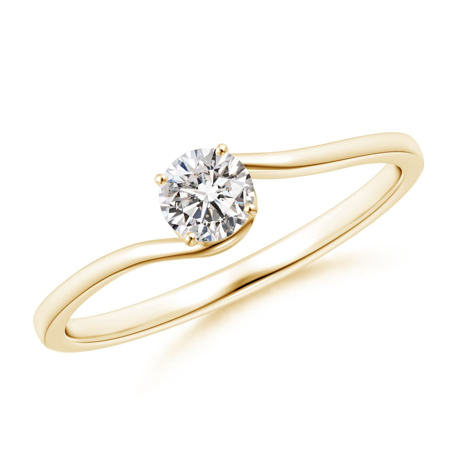 ANGARA Natural Diamond Bypass Engagement Ring in 14K Yellow Gold for ...