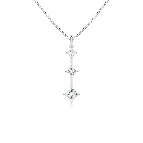 ANGARA Natural Graduated Diamond Vertical Bar Pendant in 14K White Gold ...