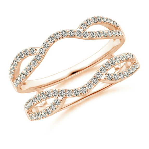 ANGARA Natural Diamond Wavy Ring Wrap in 14K Rose Gold for Women (Size ...