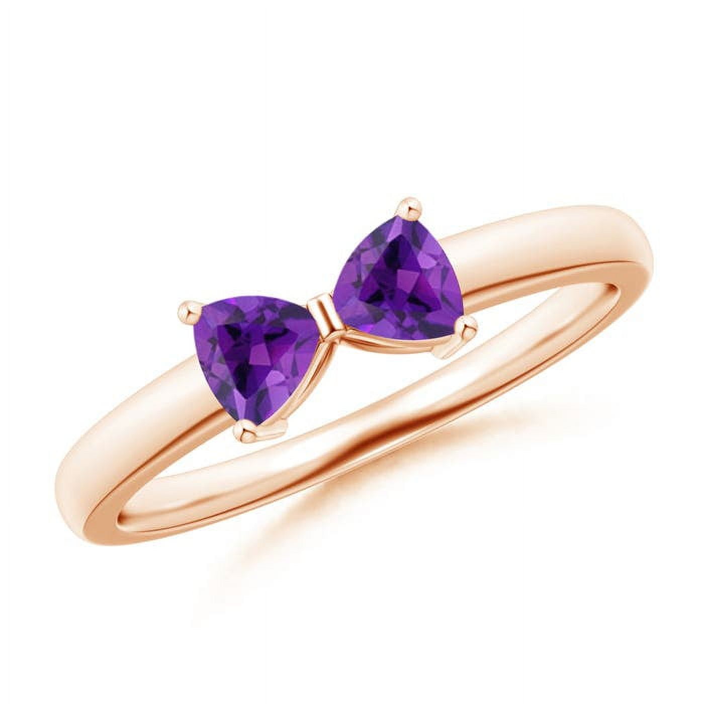 ANGARA Natural 0.4 Ct. Amethyst Fashion Ring in 14K Rose Gold for Women ...