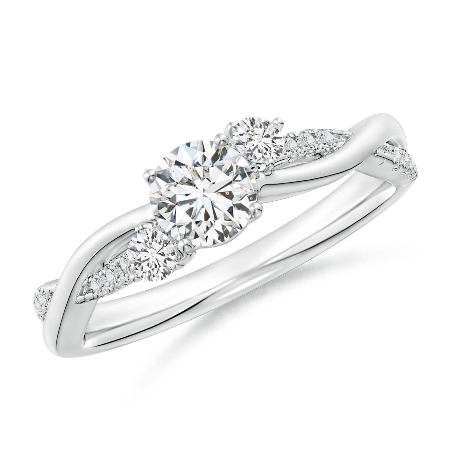 ANGARA Natural 0.47 Ct. Diamond Classic Ring in Sterling Silver for Women (Ring Size: 5 ...
