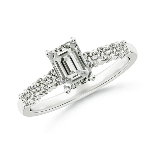 ANGARA Natural Diamond Graduated Engagement Ring in 14K White Gold for ...