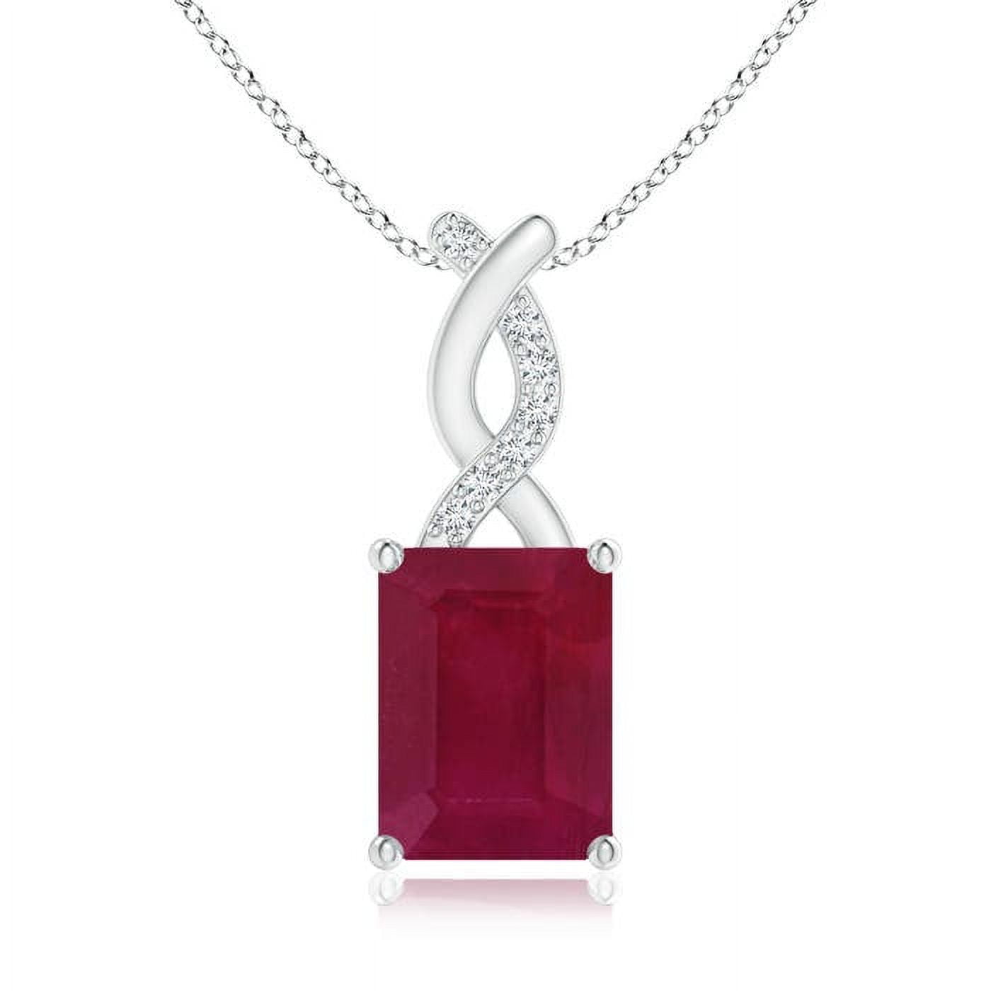 ANGARA Natural 1.6 ct Ruby Pendant with Diamond Entwined Bale in 925 ...