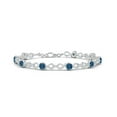 ANGARA Natural 3.2 ct London Blue Topaz and Diamond Infinity Link ...