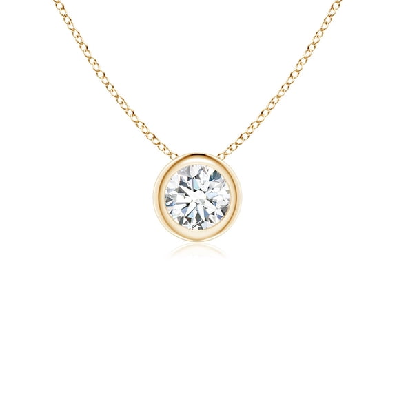 ANGARA Natural Diamond Bar Pendant Necklace in 14K Yellow Gold for ...