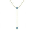 ANGARA Natural Bezel-Set Round Aquamarine Lariat Style Necklace in 14K ...