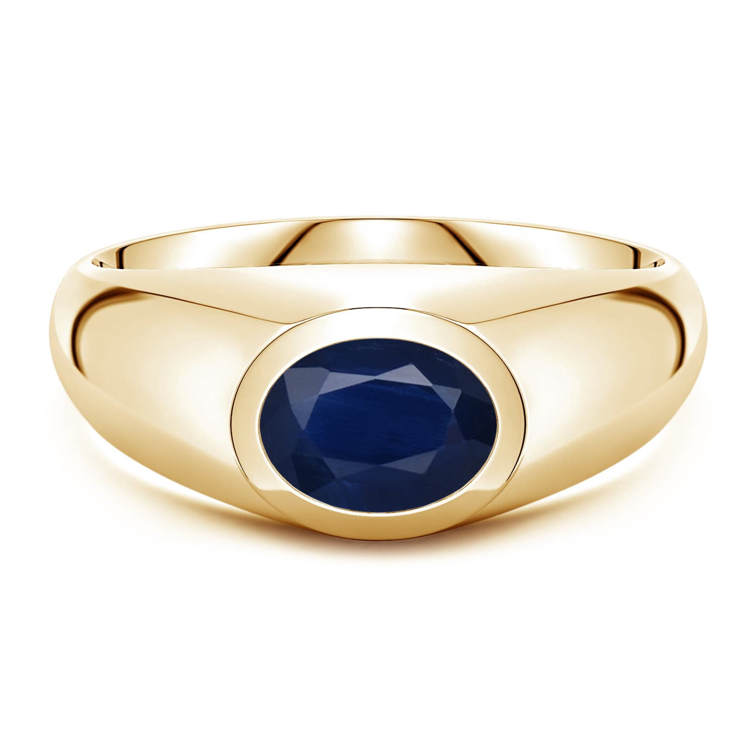 ANGARA Natural Blue Sapphire Ring for Men - Oval Shape Sapphire Men’s ...