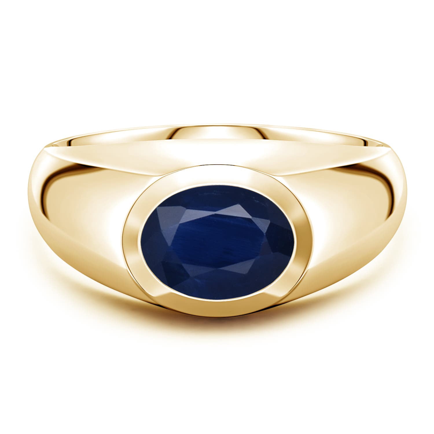 ANGARA Natural Blue Sapphire Ring for Men - Oval Shape Sapphire Men’s ...
