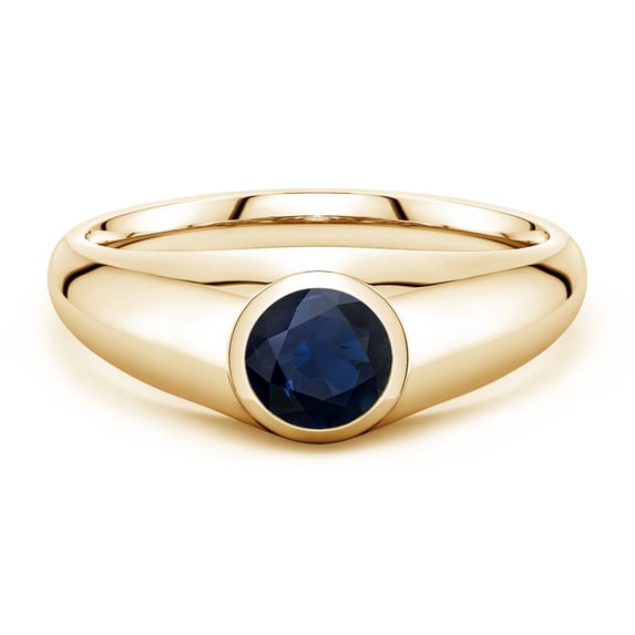 ANGARA Natural Blue Sapphire Ring for Men - Round Sapphire Men’s Signet ...