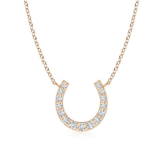 ANGARA Natural Classic Diamond Horseshoe Necklace in 14K Rose Gold for ...
