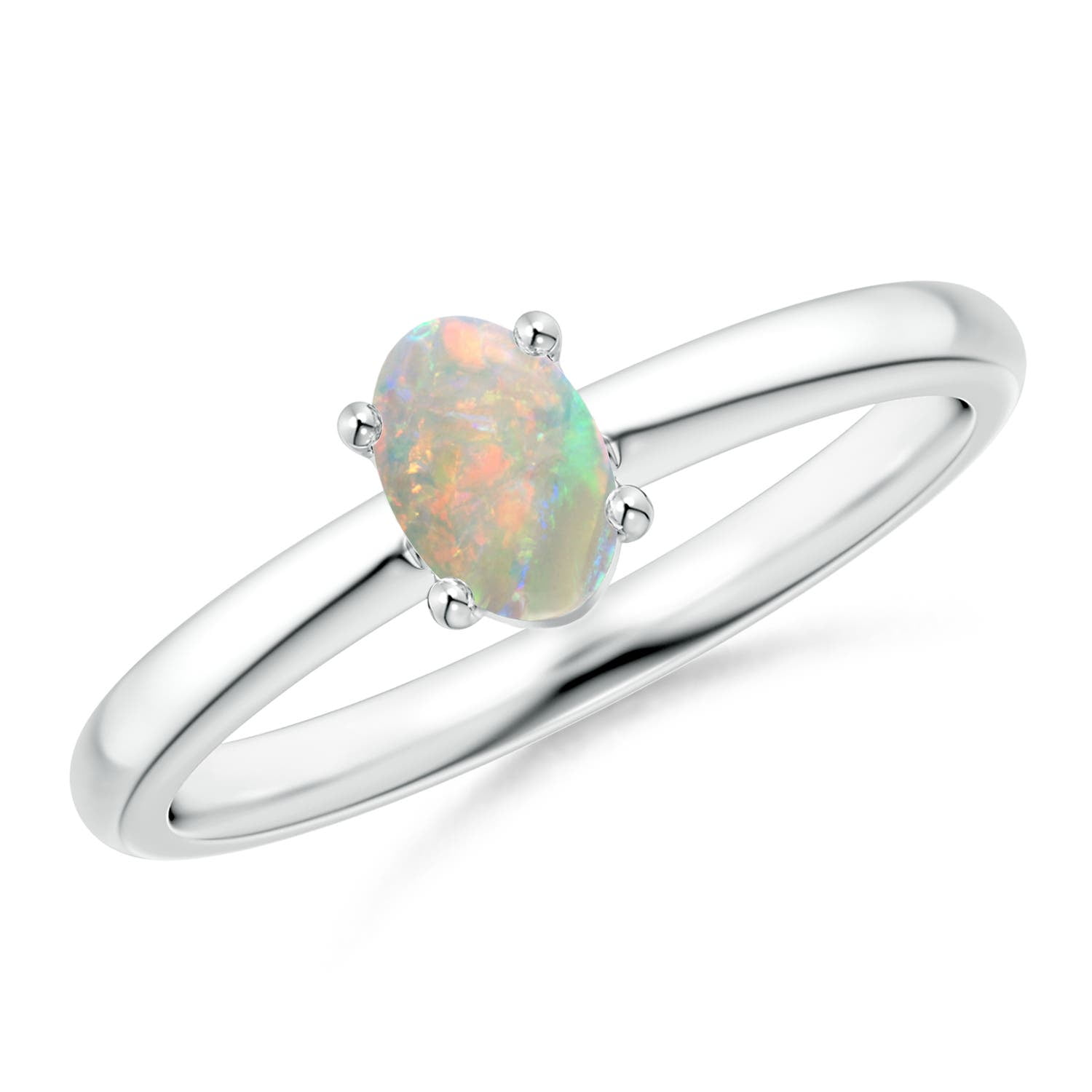 Customer reviews for Angara Natural Opal Ring - Classic Solitaire Oval Opal Promise Ring for ...