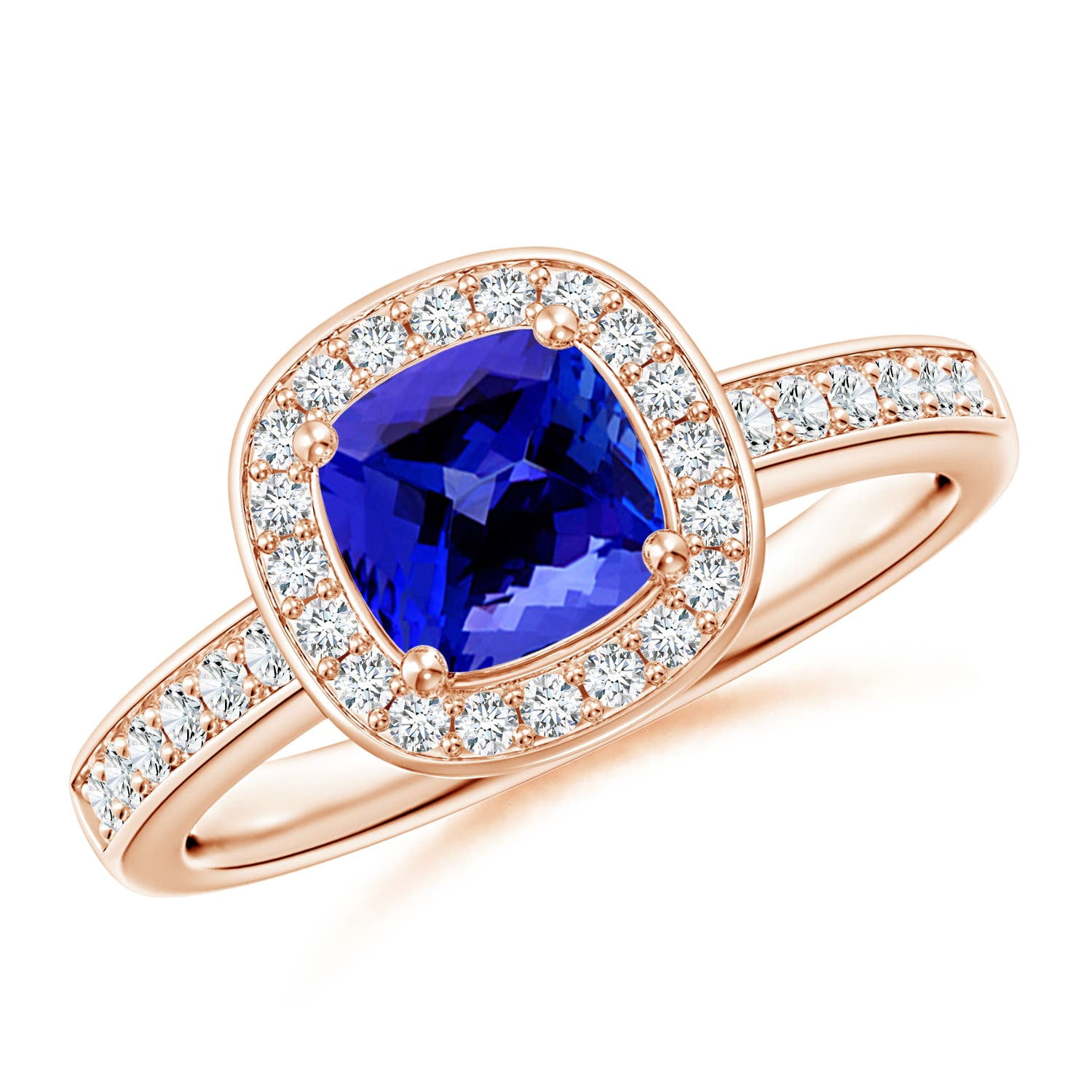 ANGARA Natural Cushion 1.05 ct Tanzanite Engagement Ring with Diamond ...