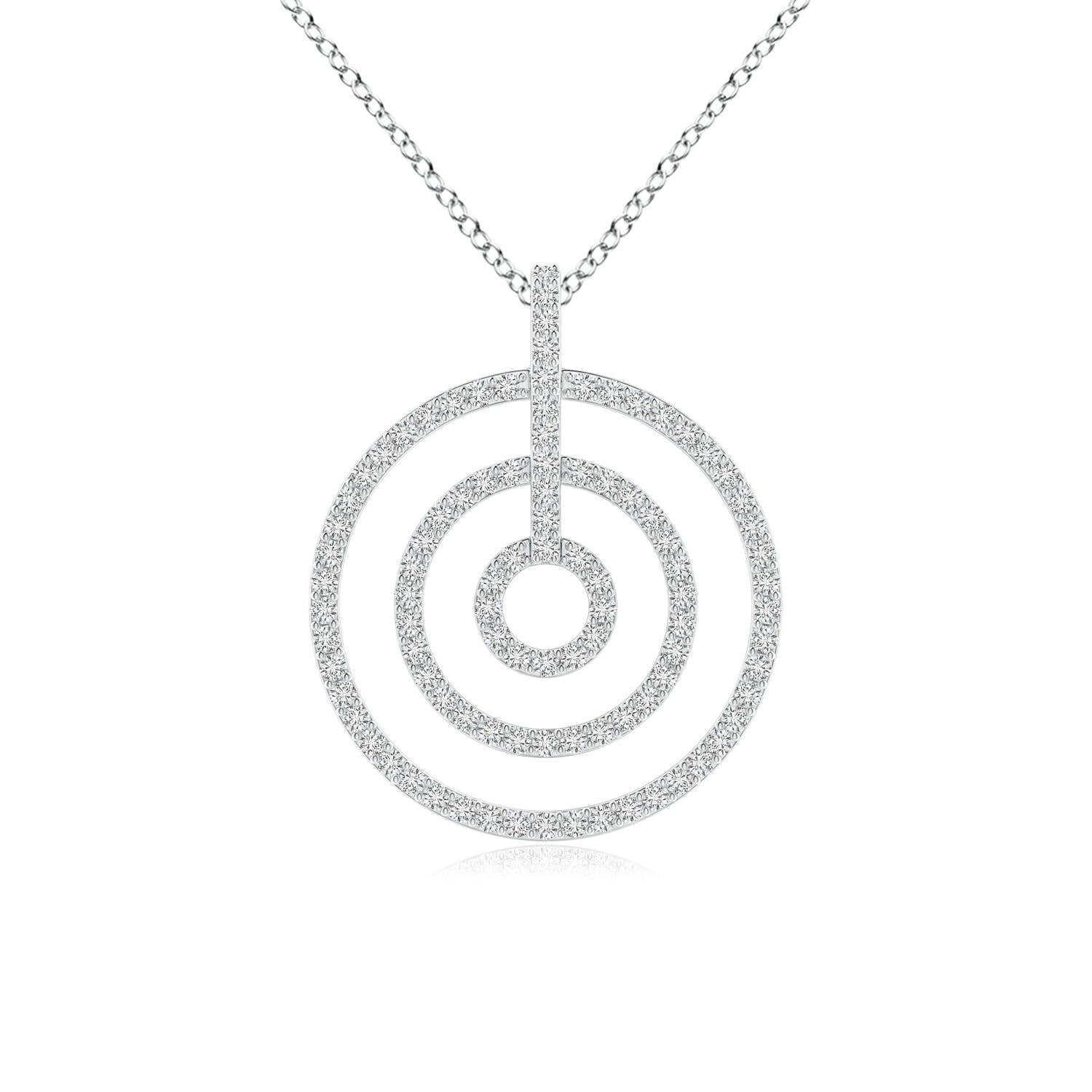 ANGARA Natural Diamond Concentric Circle Pendant in 14K White Gold for ...