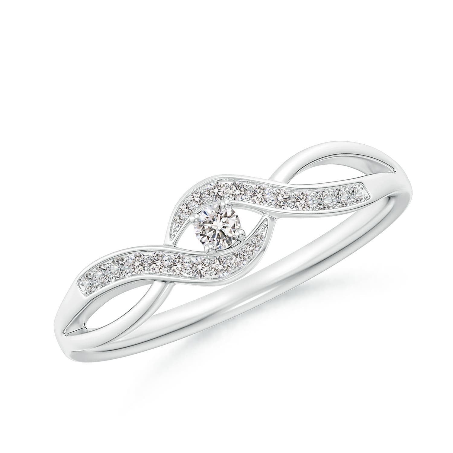 ANGARA Natural Diamond Infinity Promise Ring in 925 Sterling Silver for ...