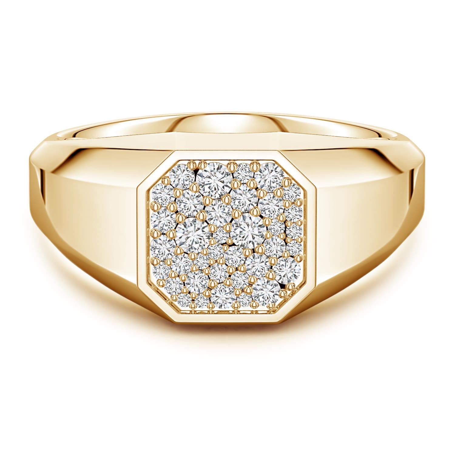 ANGARA Natural Diamond Ring for Men - Octagon Shape Men’s Signet Ring ...