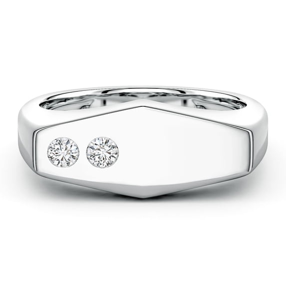 ANGARA Natural Diamond Ring for Men - Round Diamond Men's Signet Ring ...