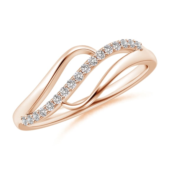 ANGARA Natural Diamond Swirl Bypass Ring in 14K Rose Gold for Women ...