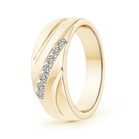 ANGARA Natural Diamond Wedding Ring for Men - Channel-Set 7-Stone Ring ...