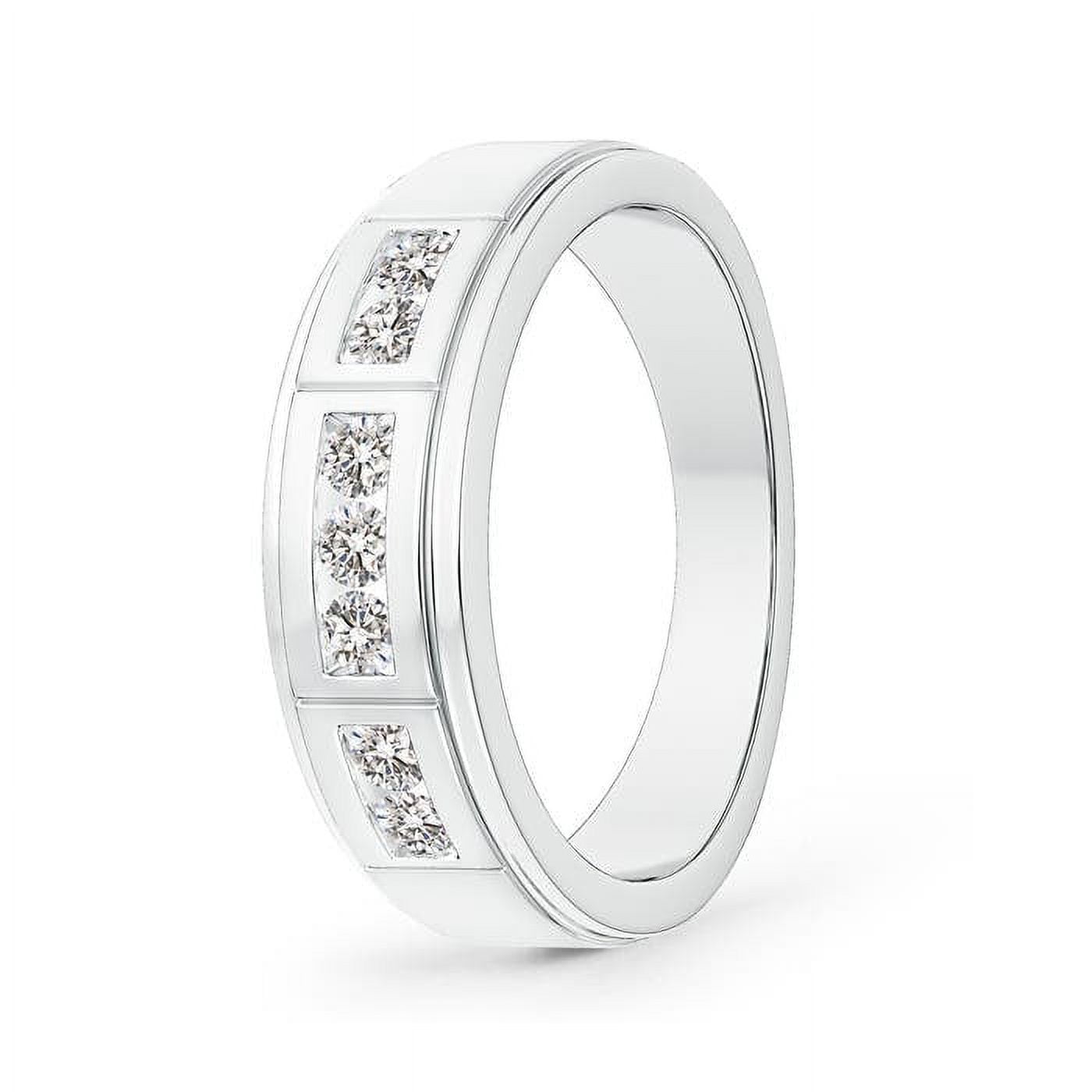 ANGARA Natural Diamond Wedding Ring for Men - Channel-Set Diamond Men's ...