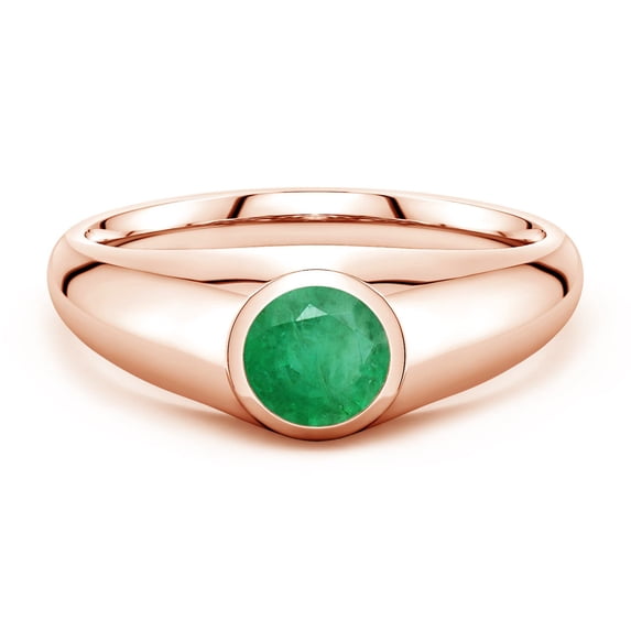 ANGARA Natural Emerald Ring for Men - Round Emerald Men’s Signet Ring ...