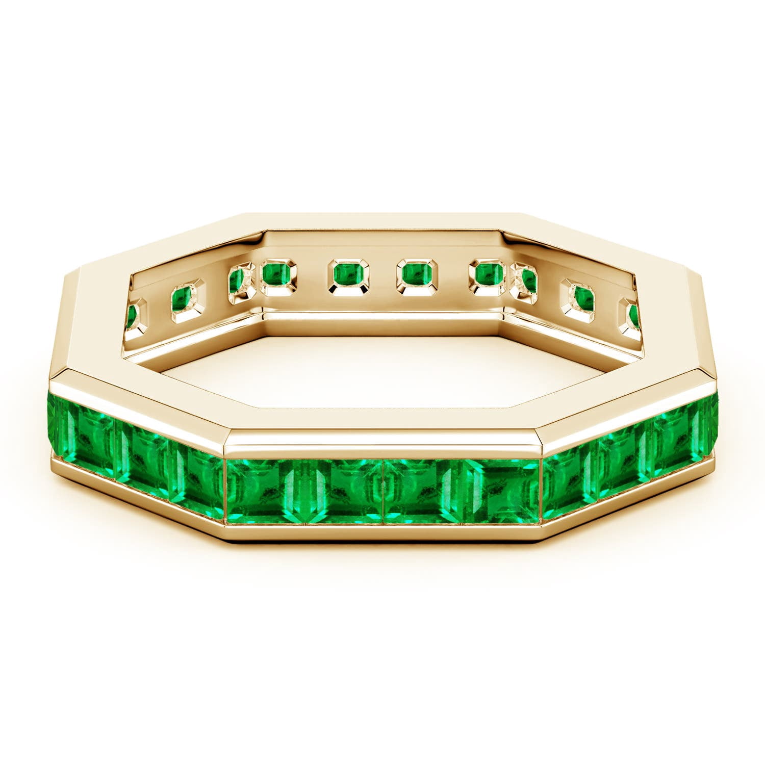 ANGARA Natural Emerald Ring for Men - Square-Cut Emerald Men's Octagon ...