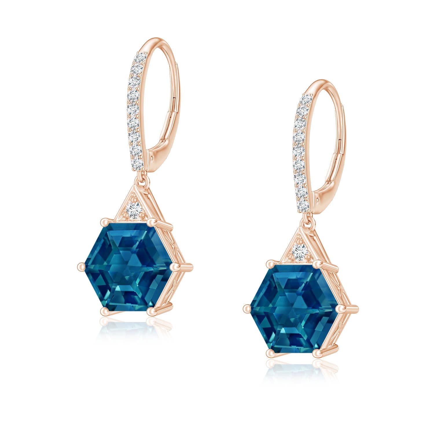 ANGARA Natural Hexagonal Step-Cut 3.6 ct London Blue Topaz Drop ...