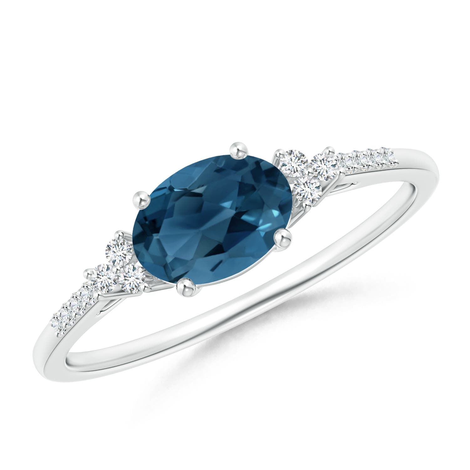 ANGARA Natural London Blue Topaz Classic Ring for Women, Girls in ...