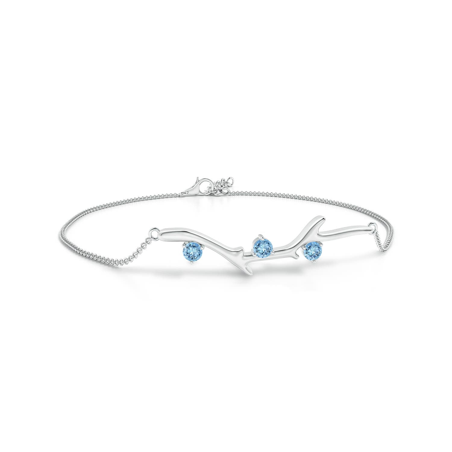 ANGARA Natural Nature Inspired Round Aquamarine Tree Branch Bracelet in ...