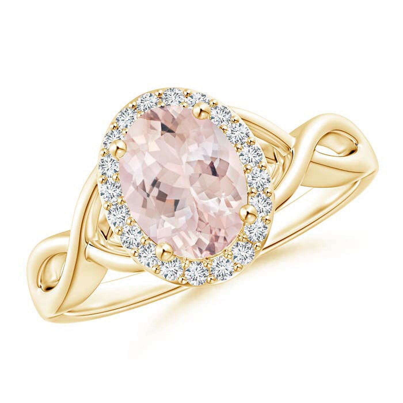 ANGARA Natural Oval 1.1 ct Morganite Infinity Ring with Diamond Halo in ...