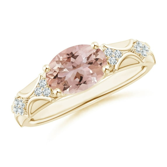 ANGARA Natural Oval 1.65 ct Morganite Vintage Style Ring with Diamond ...
