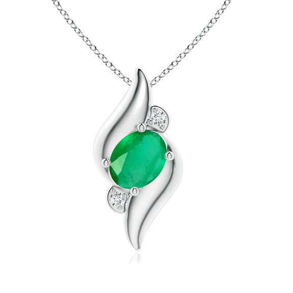 ANGARA Natural Emerald Knotted Heart Pendant with Diamond in 14K Rose ...