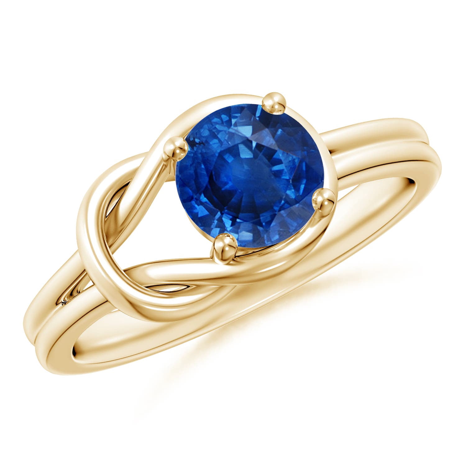 ANGARA Natural Solitaire 1 ct Blue Sapphire Infinity Knot Engagement ...