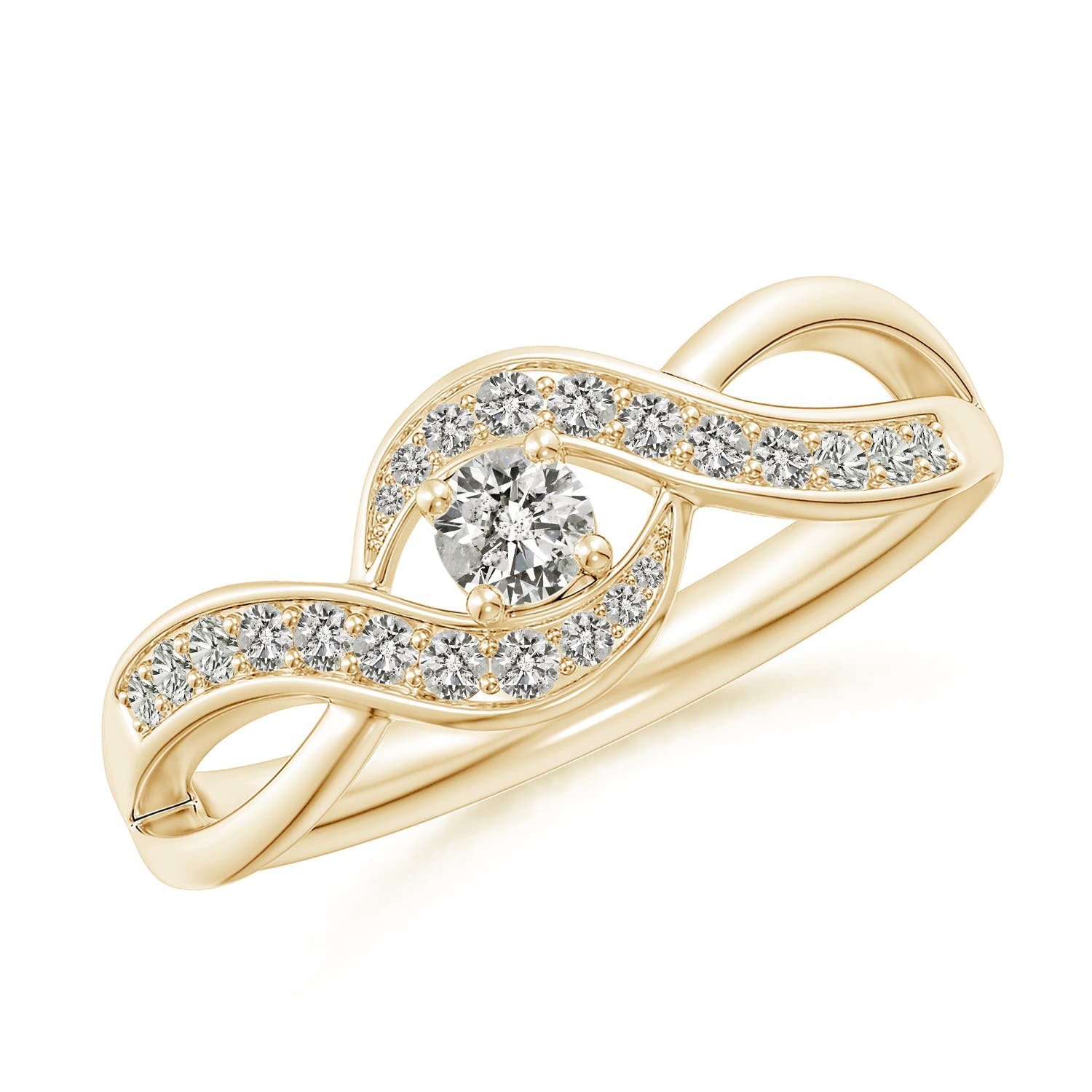 ANGARA Natural Solitaire Diamond Infinity Promise Ring in 14K Yellow Gold for Women (Size-3.2mm ...