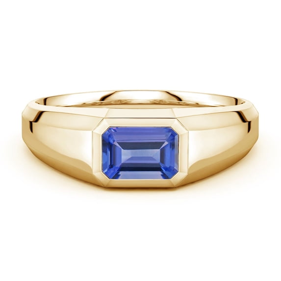 ANGARA Natural Tanzanite Ring for Men - Emerald-Cut Tanzanite Men's ...