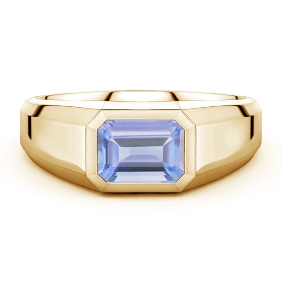 ANGARA Natural Tanzanite Ring for Men - Emerald-Cut Tanzanite Men's ...