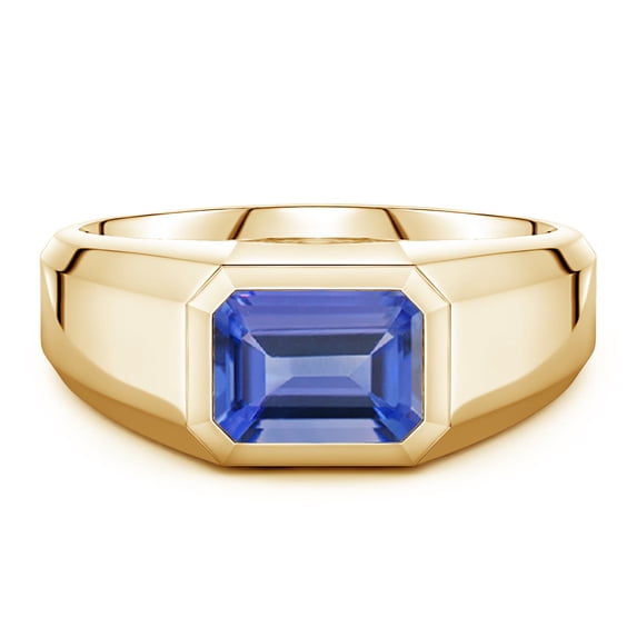 ANGARA Natural Tanzanite Ring for Men - Emerald-Cut Tanzanite Men's ...