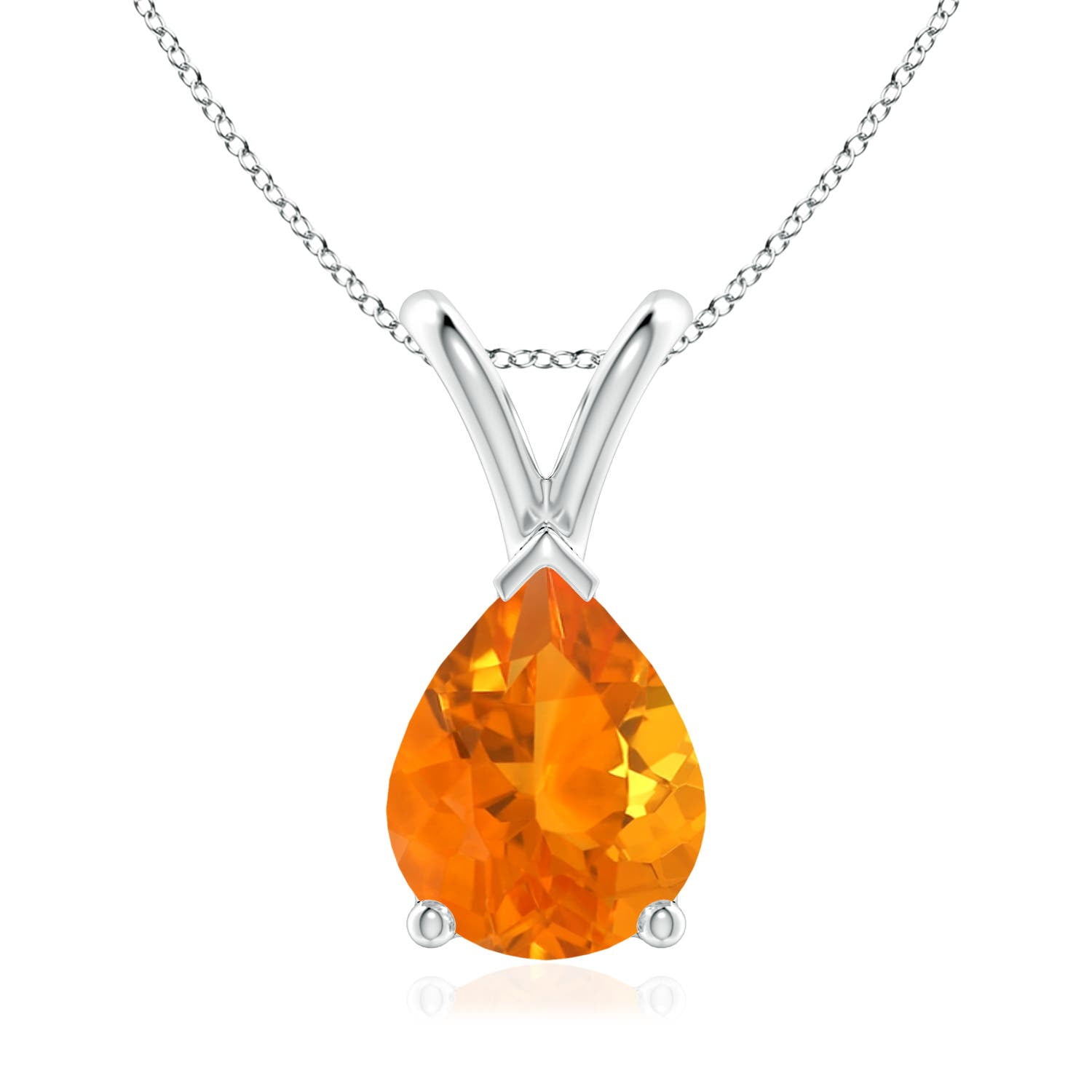 ANGARA Natural V-Bale Pear-Shaped Fire Opal Solitaire Pendant in ...