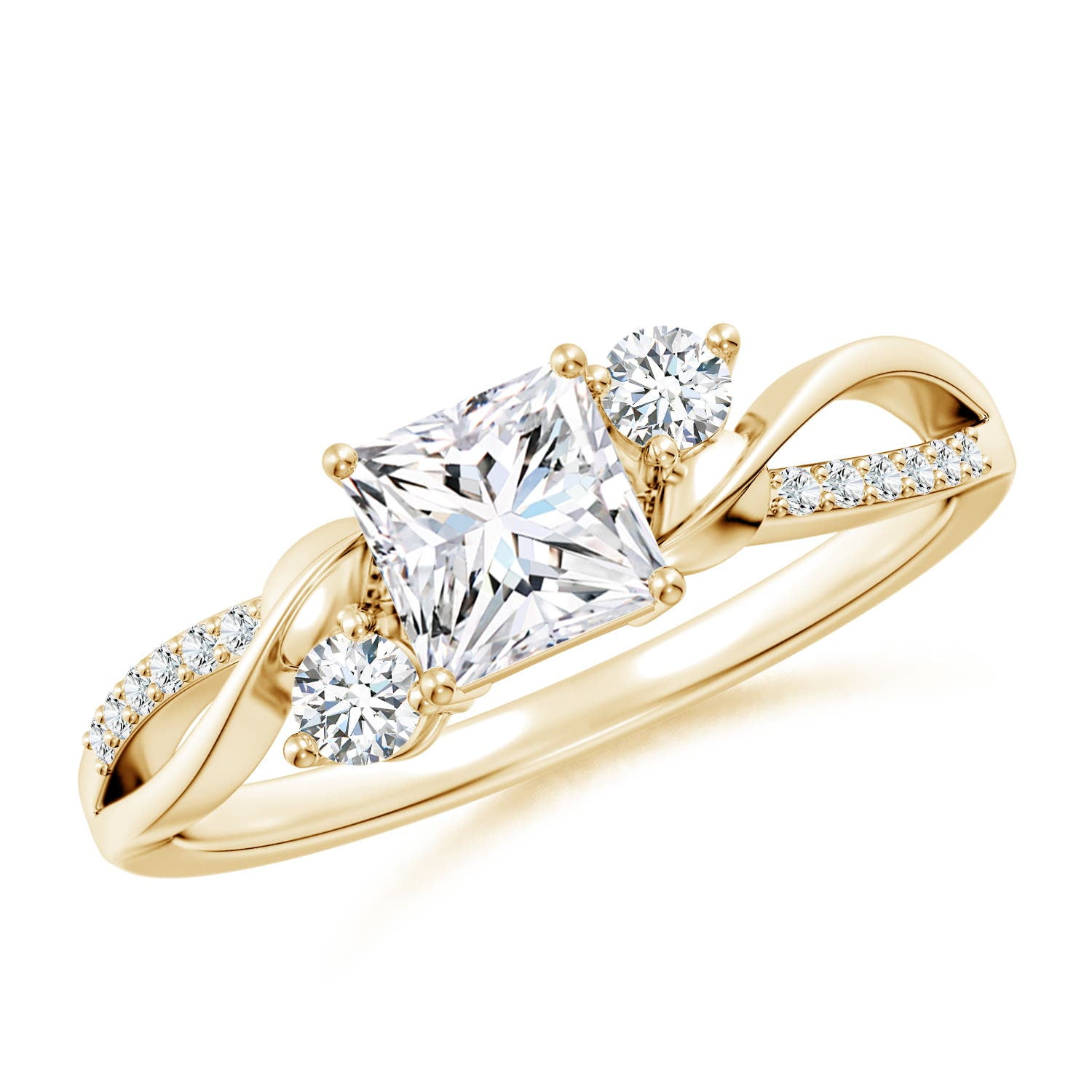 ANGARA Lab Grown Diamond Engagement Ring for Women in 14K Yellow Gold ...