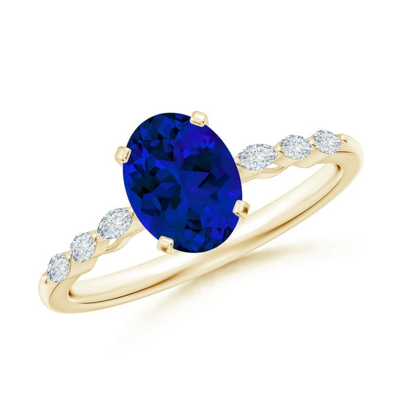 ANGARA Lab Grown 1.55 Ct Blue Sapphire Engagement Ring with Diamonds ...