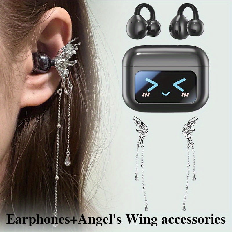 ANGEL FISH 2025 M100 Clip-on Ear Headset, Bluetooth 6.0, Audiovisual ...