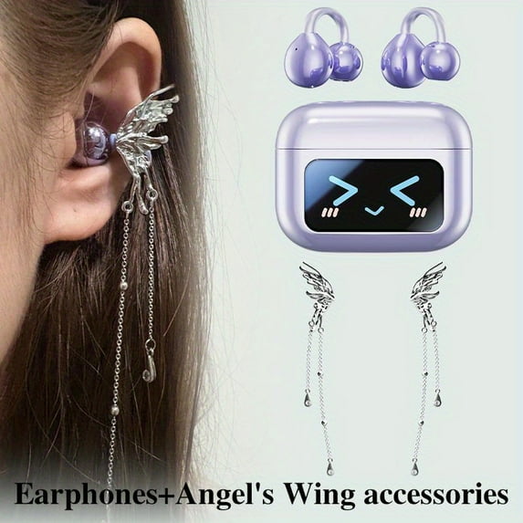 ANGEL FISH 2025 M100 Clip-on Ear Headset, Bluetooth 6.0, Audiovisual ...
