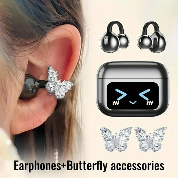 ANGEL FISH 2025 M100 Clip-on Ear Headset, Bluetooth 6.0, Audiovisual ...