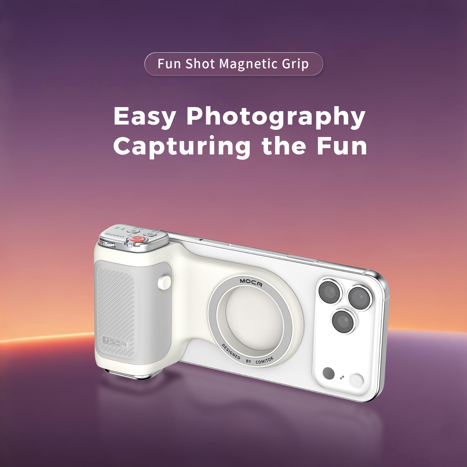 ANGEL FISH MOCA Camera Grip, Magnetic iPhone 17 Series Holder with DSLR ...