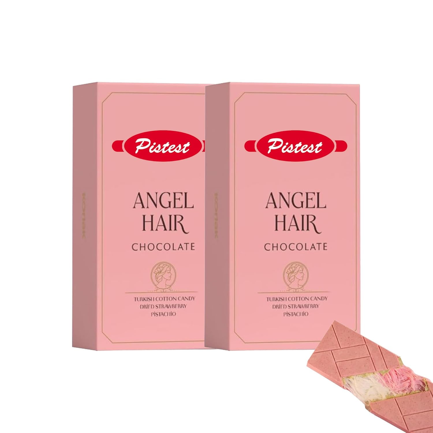 ANGEL HAIR Chocolate Cotton Candy Bar 170g – Strawberry & Pistachio ...