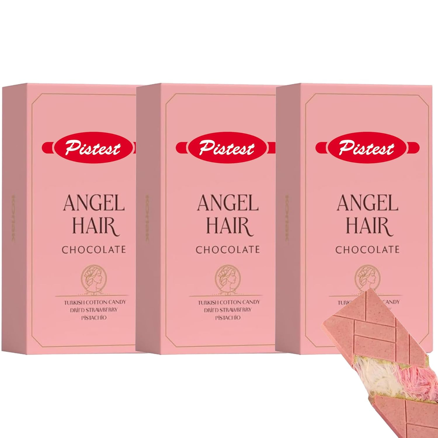 ANGEL HAIR Chocolate Cotton Candy Bar 170g – Strawberry & Pistachio ...