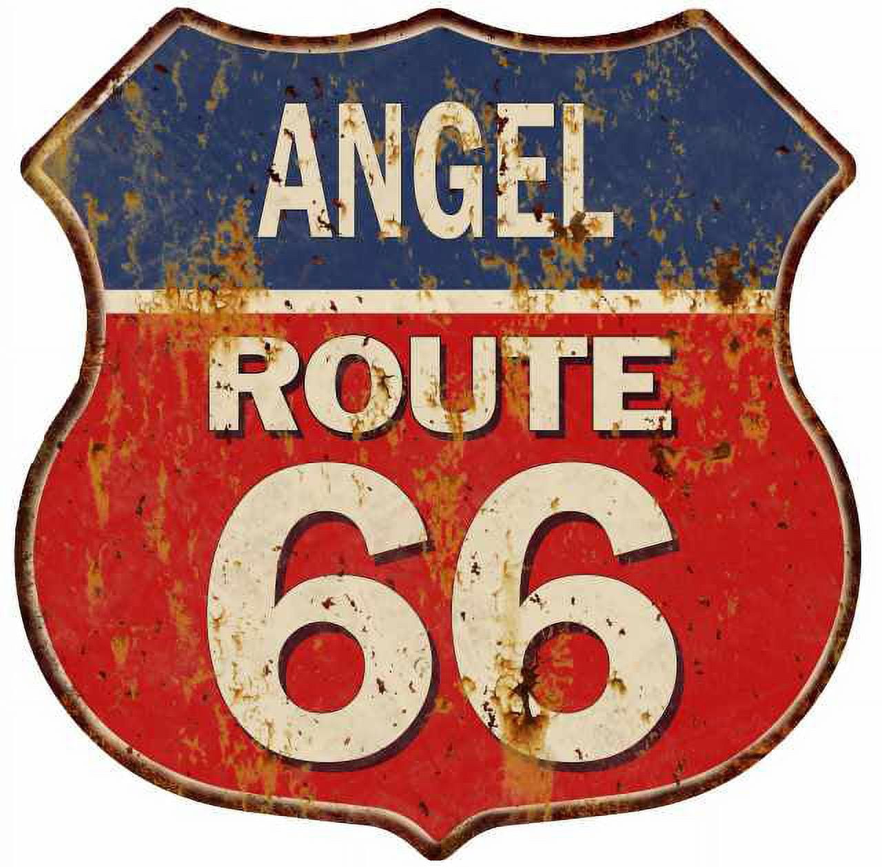 ANGEL Route 66 Sign Shield Metal Gift Man Cave Red 211110005125 ...