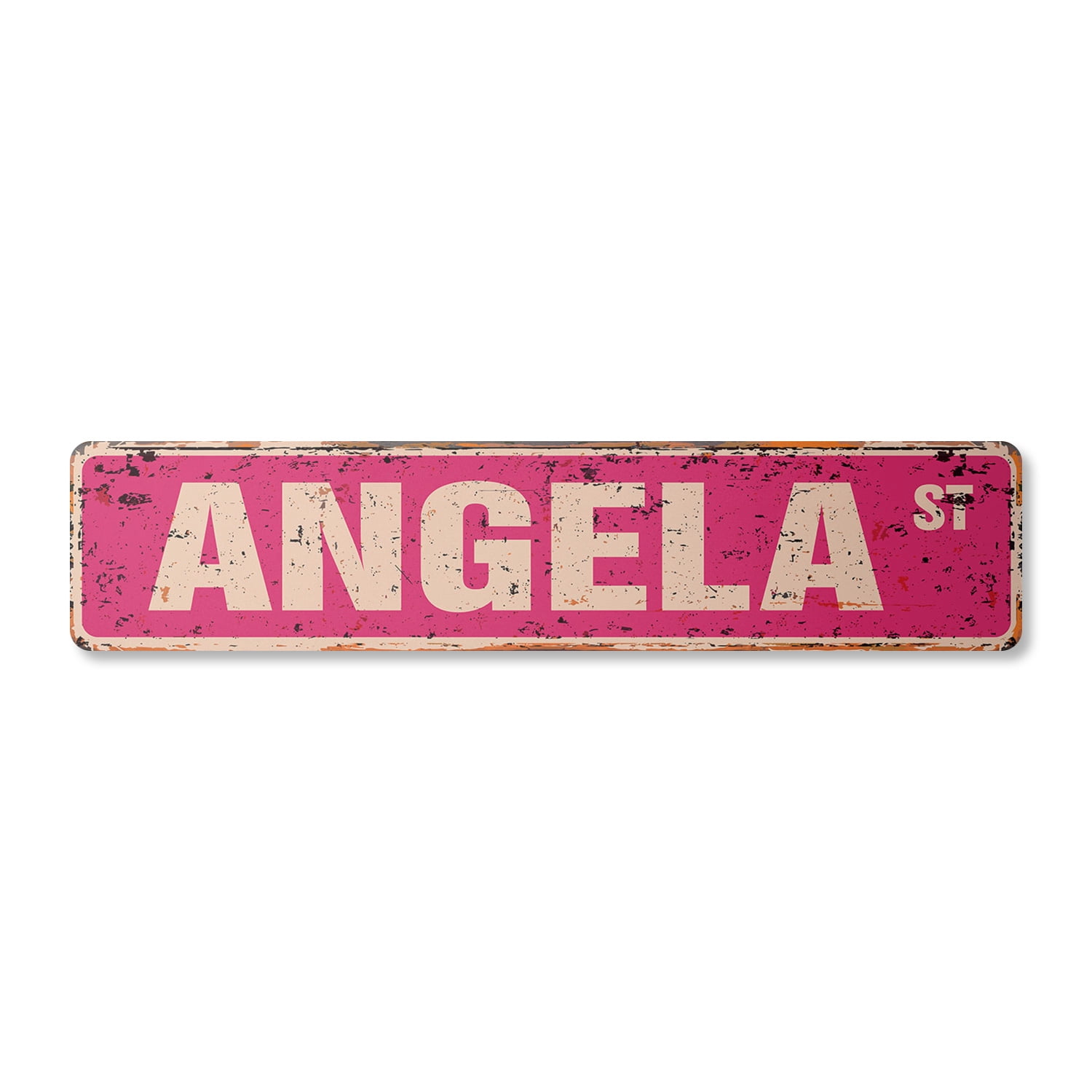 ANGELA Vintage Plastic Street Sign Childrens Name Room Sign | Indoor ...