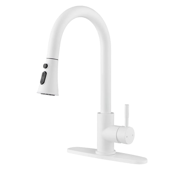 ANGELES HOME Single Handle High Arc Pull Out Kitchen Faucet, Single ...