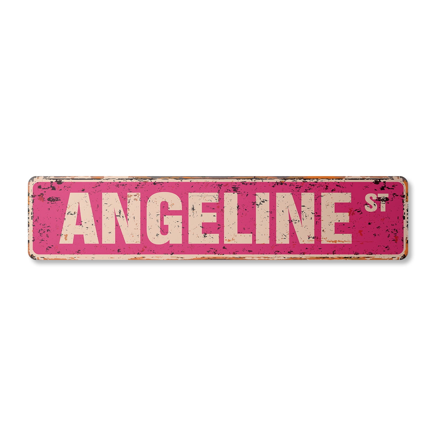 ANGELINE Vintage Plastic Street Sign Childrens Name Room Sign | Indoor ...