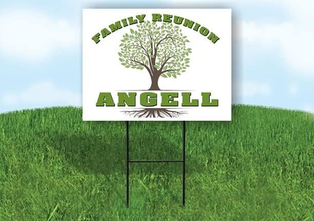 ANGELL FAMILY REUNION GR TREE 18 in x 24 in Yard Sign Road Sign with ...